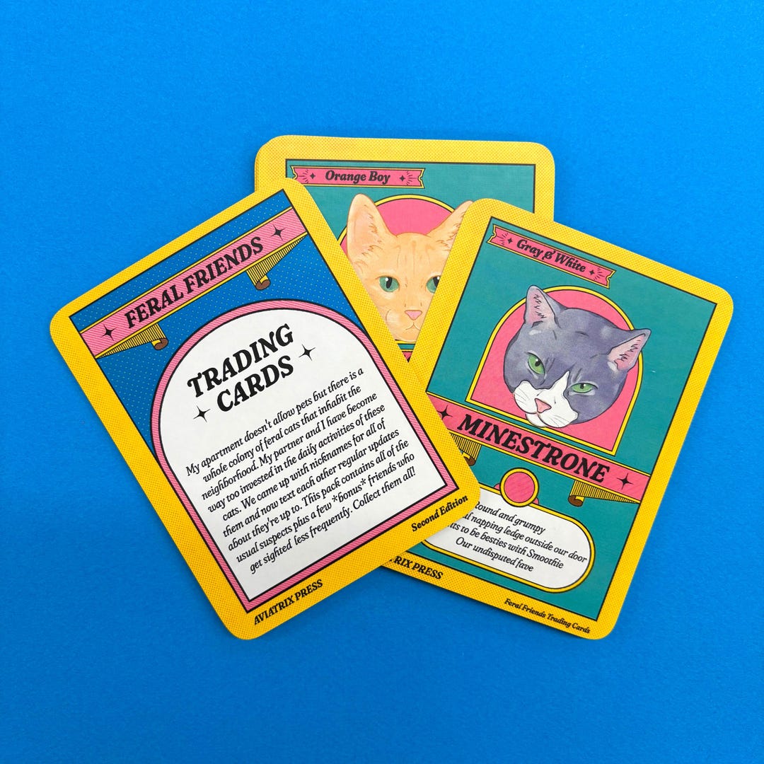 Feral Friends Trading Cards - Etsy