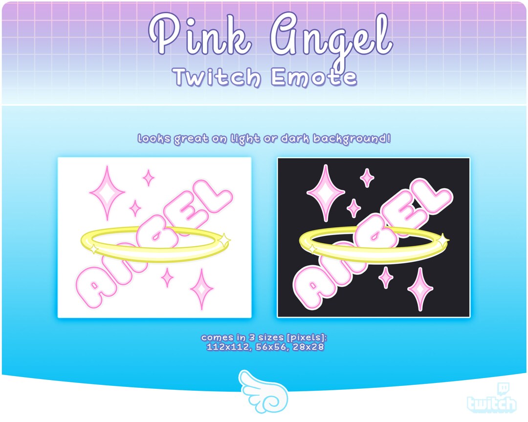 Pink Angel Halo Twitch Emote Cute Sparkly Theme for Twitch - Etsy