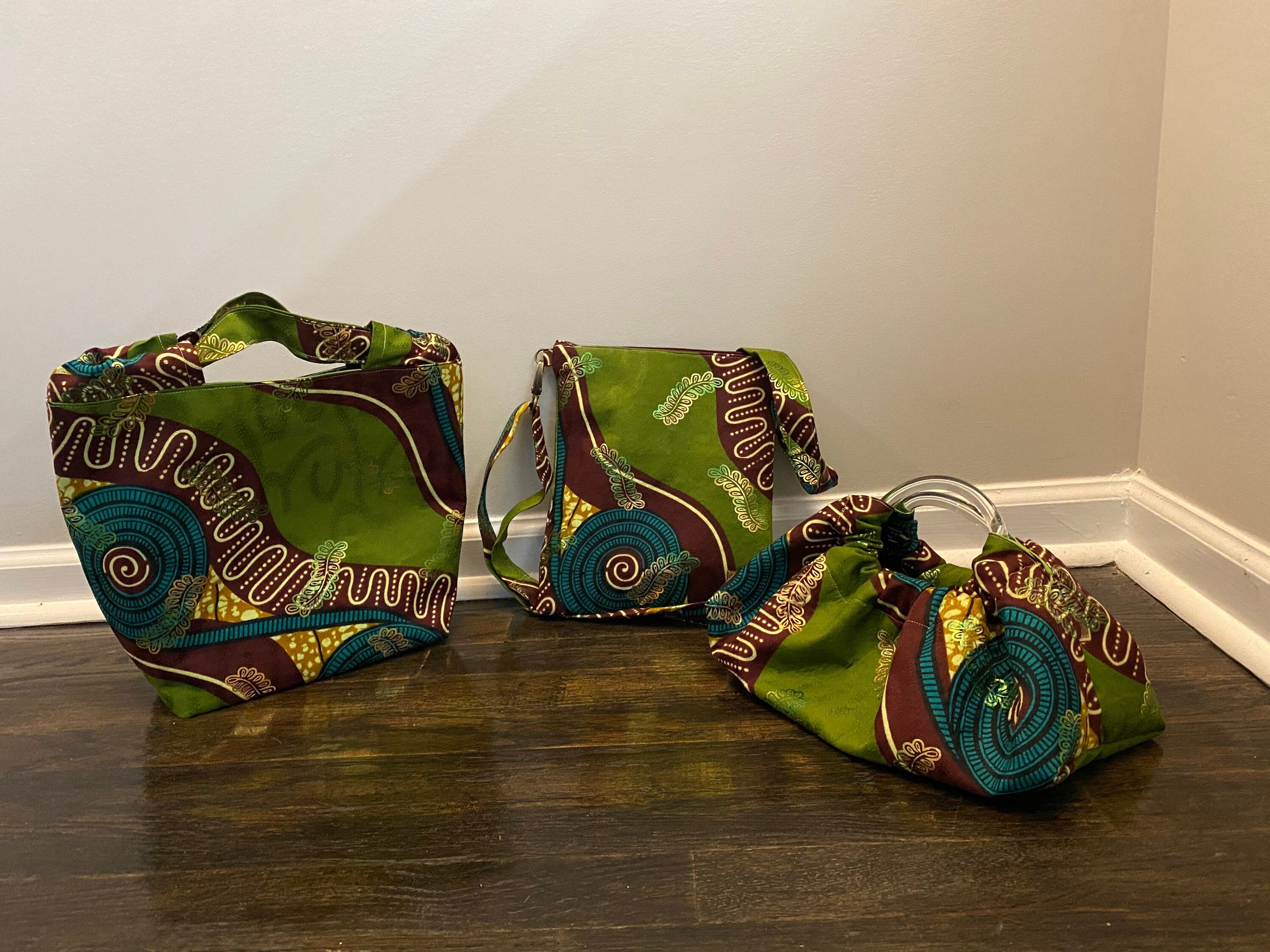 3 Piece Bag Set (african Print) - Etsy