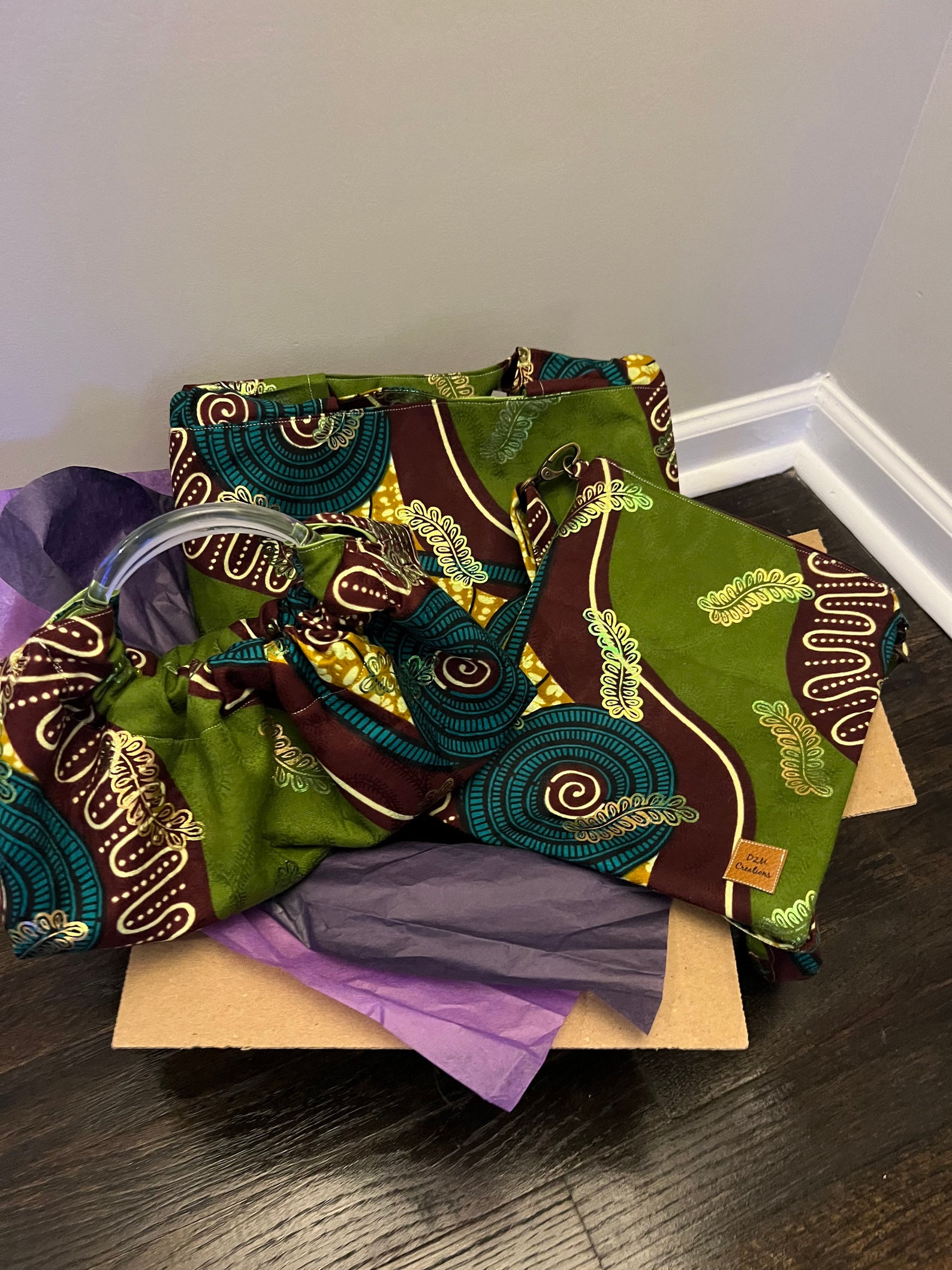 3 Piece Bag Set (african Print) - Etsy