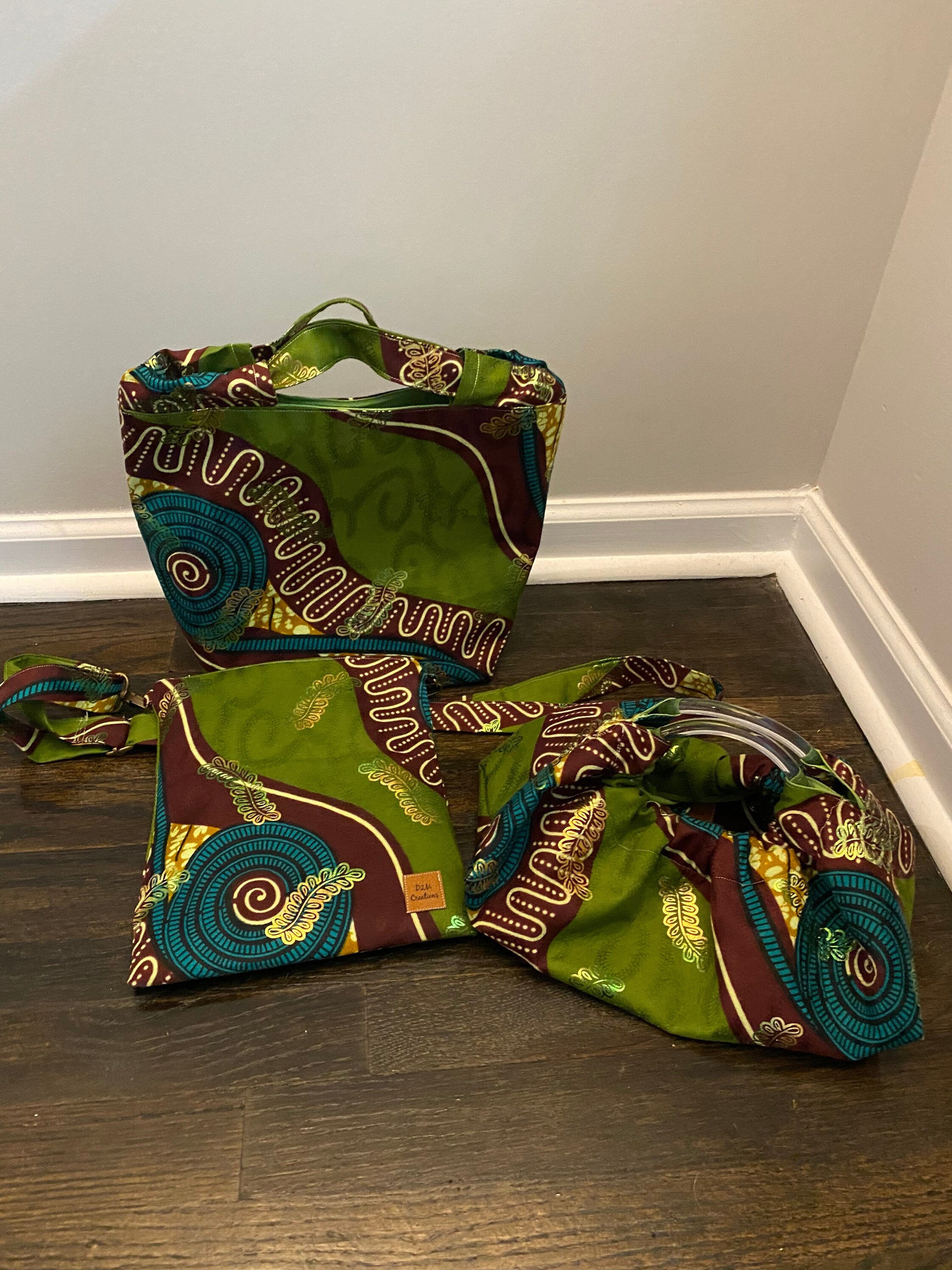 3 Piece Bag Set (african Print) - Etsy