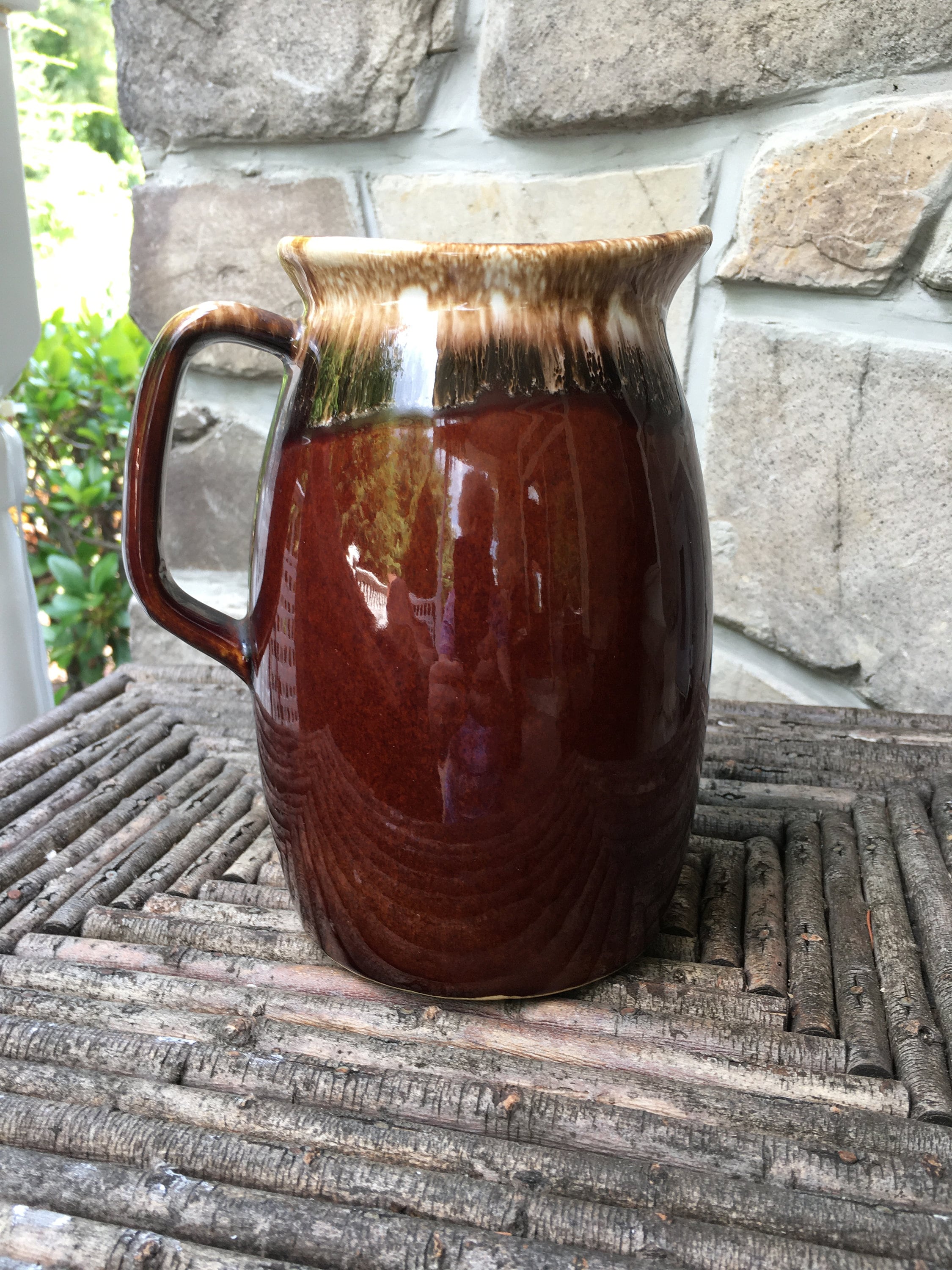 Hull Pottery 1 Quart Brown Drip Glazed Pitcher, Oven Proof USA, 1970s ...