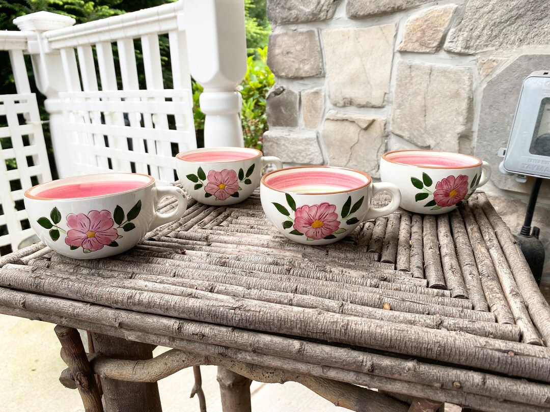 Stangl "wild Rose" Tea Cups - Vintage Dinnerware - Etsy