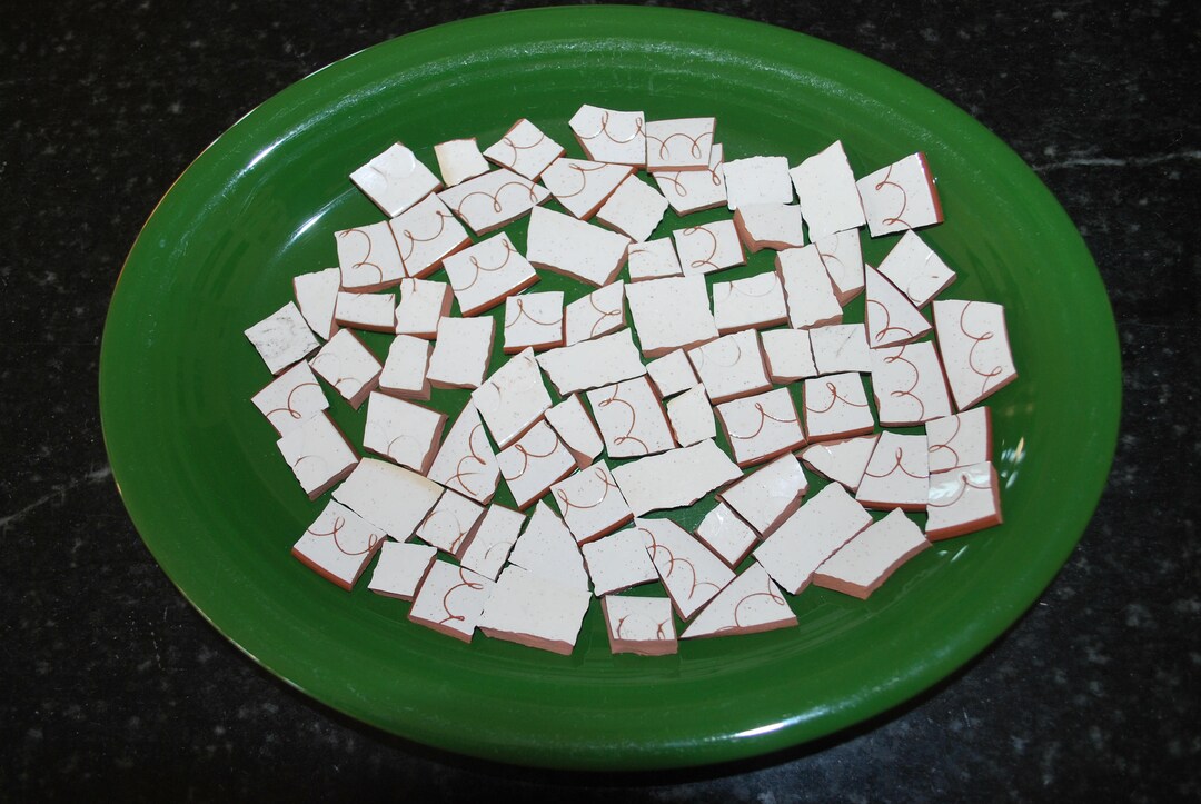 Broken Plates - 73 Pcs Redware Pottery Plate Tiles for Mosaic Crafting ...