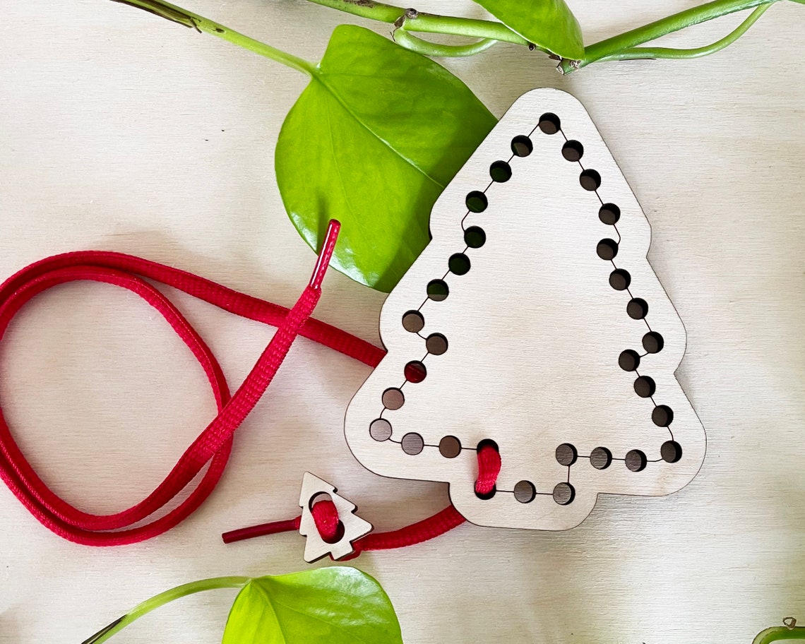 Montessori-inspired Christmas Tree Lacing Board SVG File for | Etsy