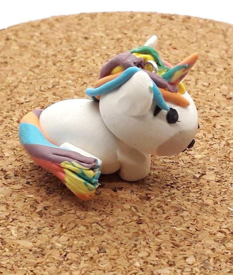 Polymer Clay Unicorn Charm Unicorn Key Ring Rainbow Unicorn - Etsy