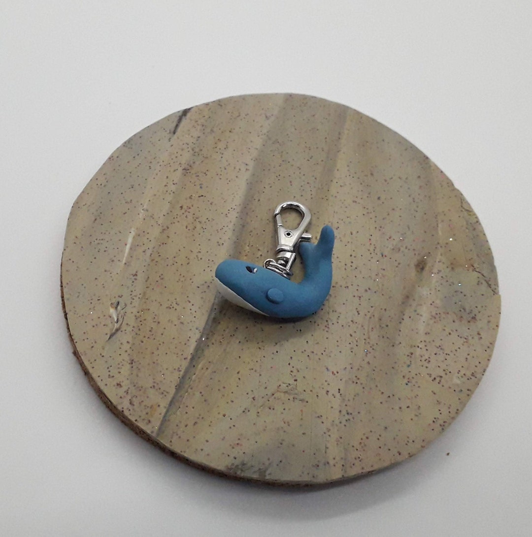 Handmade Blue Whale Charm: Polymer Clay Keychain With Clasp - Etsy UK
