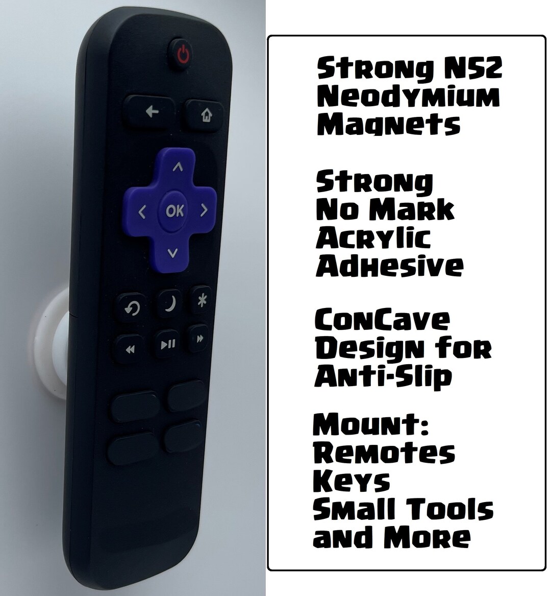 Magnetic Remote Control Holder Wall Mount 4 Pack Key Ring Tool Holder ...