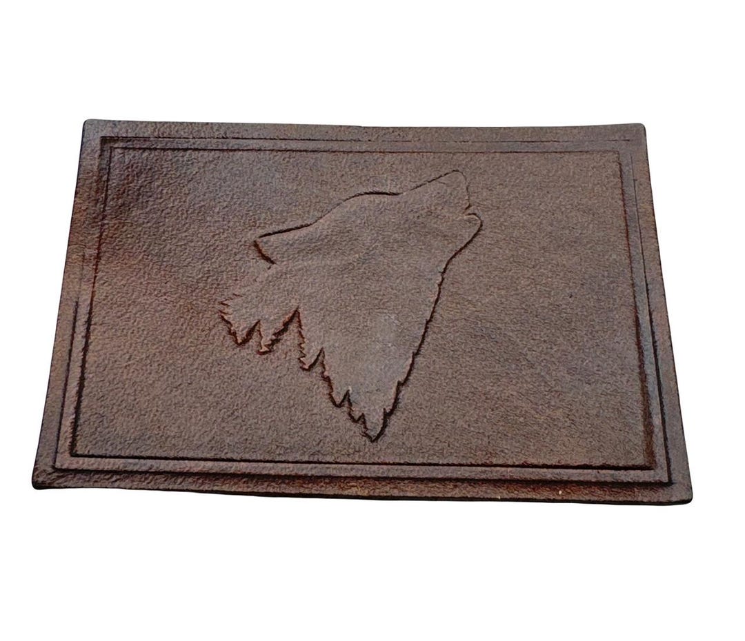 Wolf Leather Patch for Hats Velcro and Sew On - Etsy