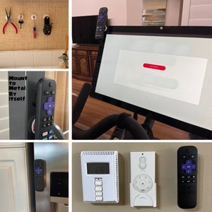 Magnetic Remote Control Holder Wall Mount 4 Pack Key Ring Tool Holder ...