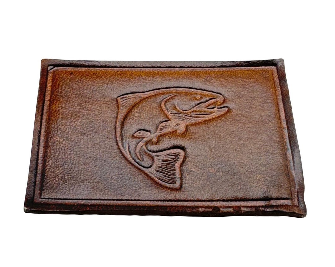 Trout, Salmon Fish Leather Patch for Hats Velcro and Sew On - Etsy
