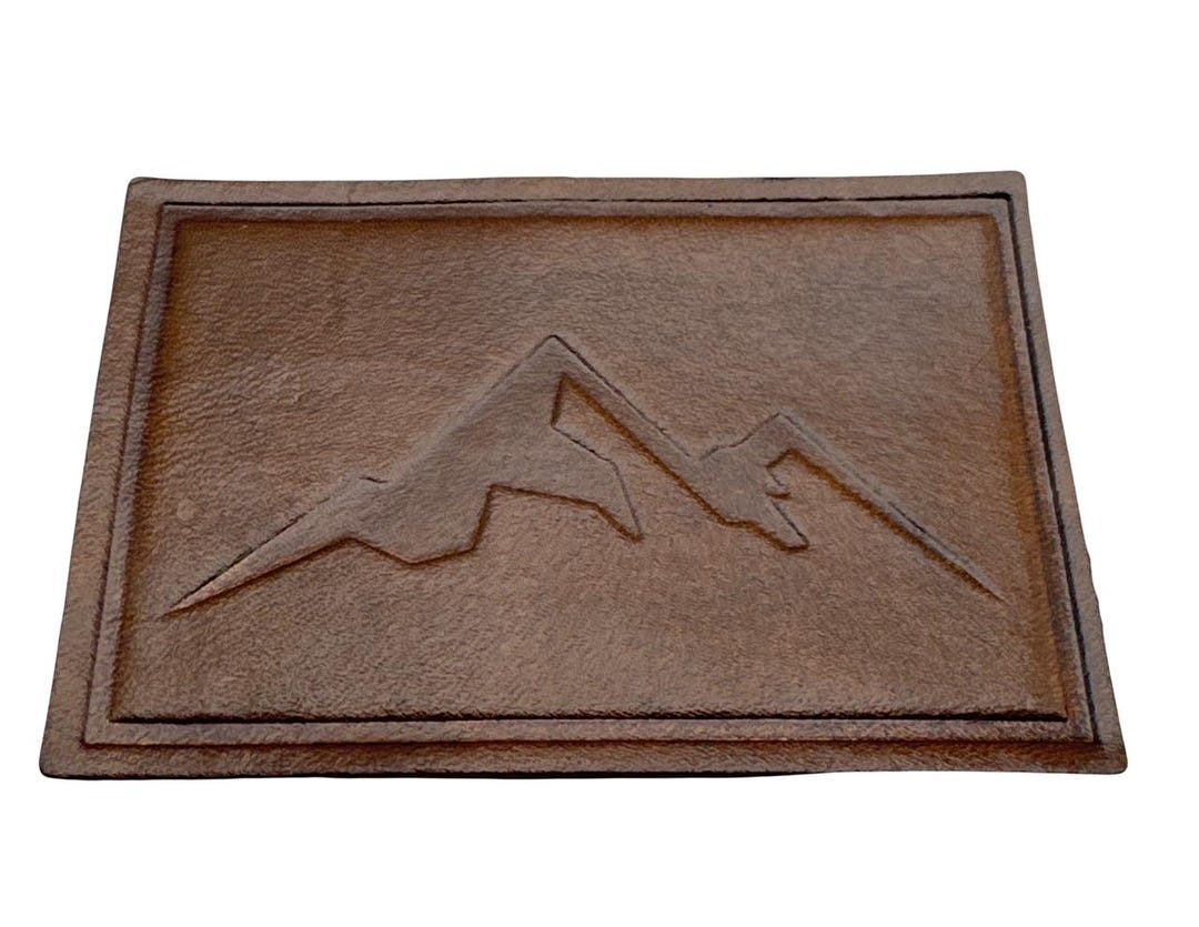 Modern Mountain Leather Patch for Hats Velcro and Sew On - Etsy