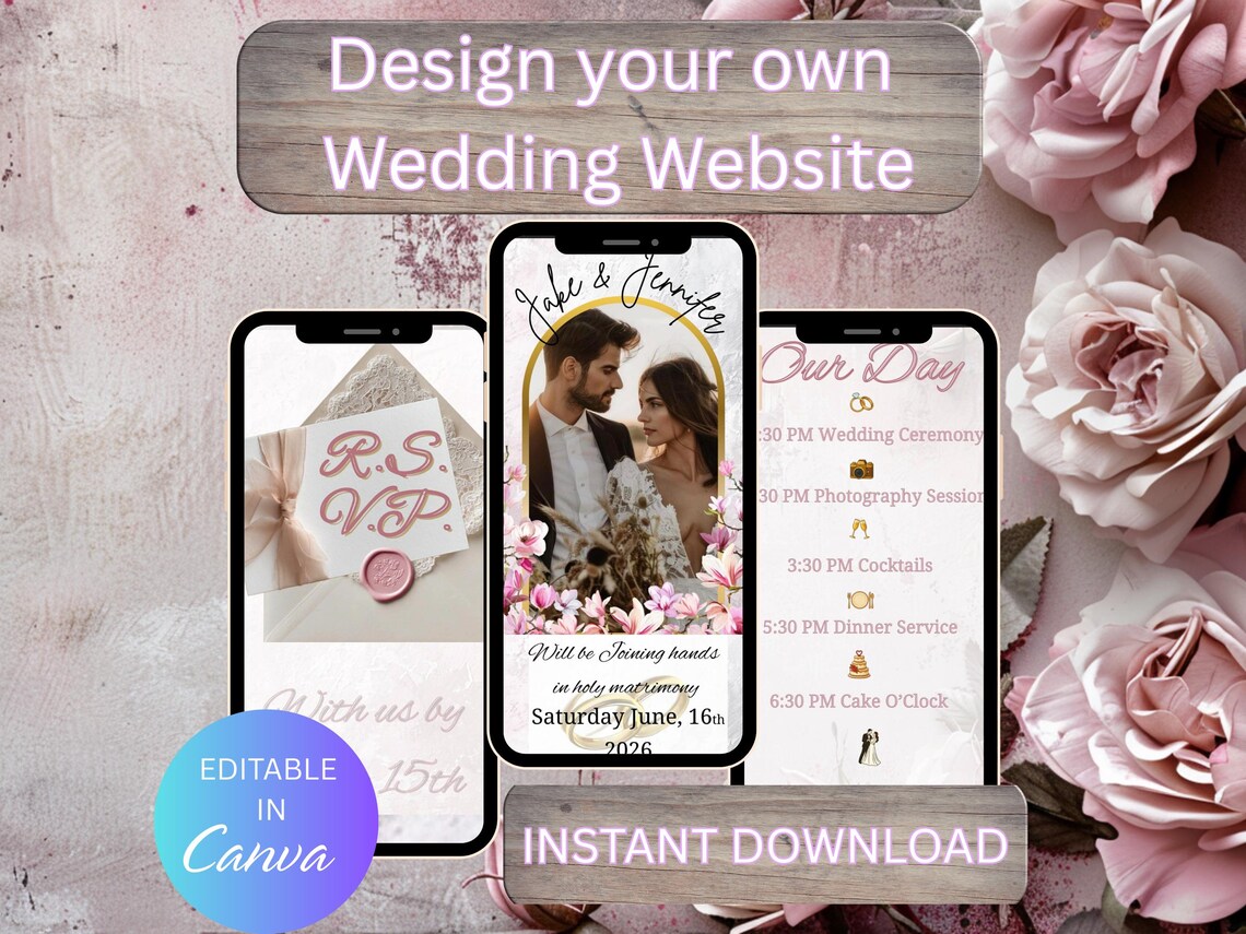 Wedding Invite Digital RSVP Music, Customizable Animated Template ...