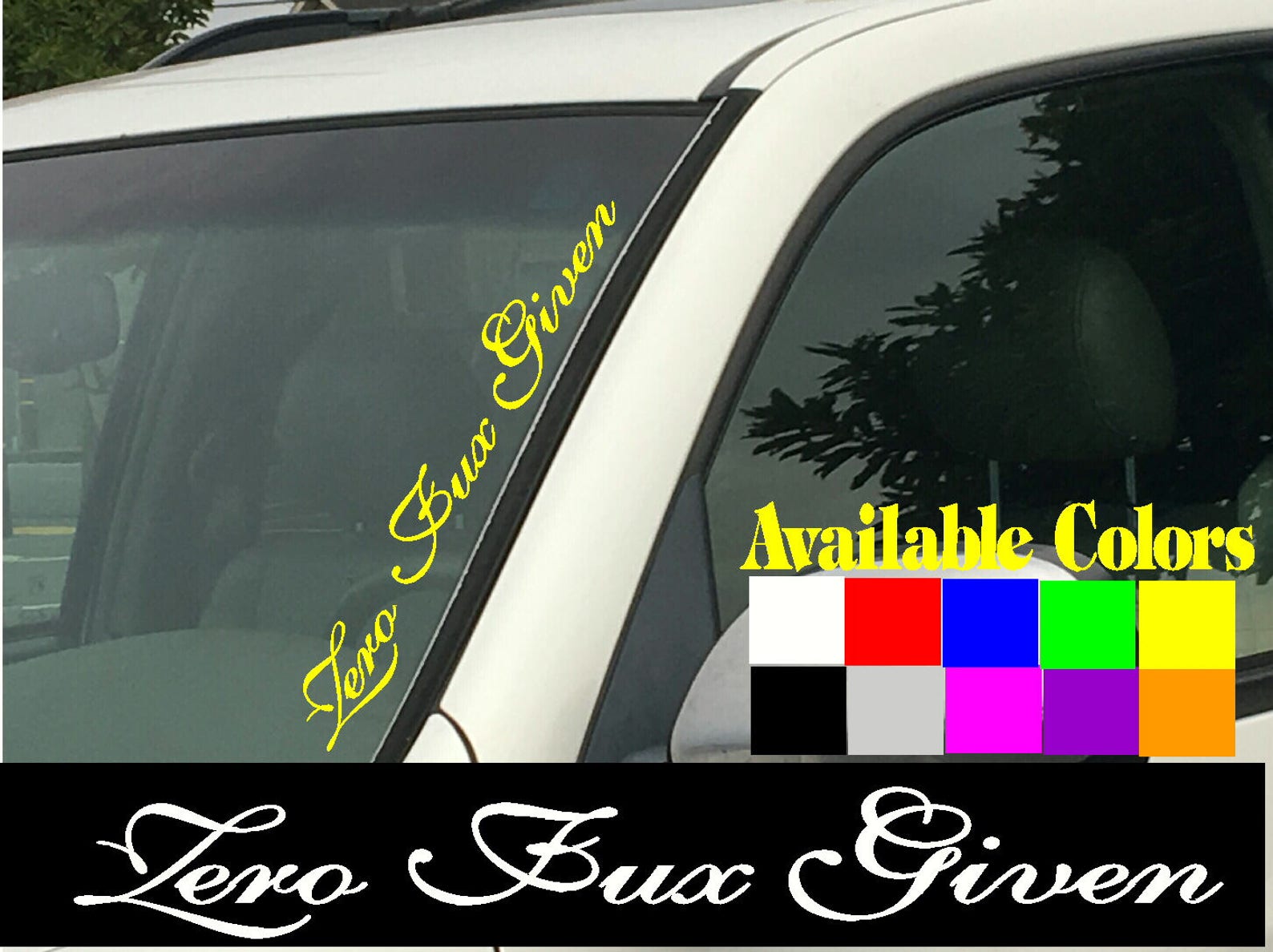 Zero Fux Given Windshield Die Cut Vinyl Decal Sticker 4 - Etsy