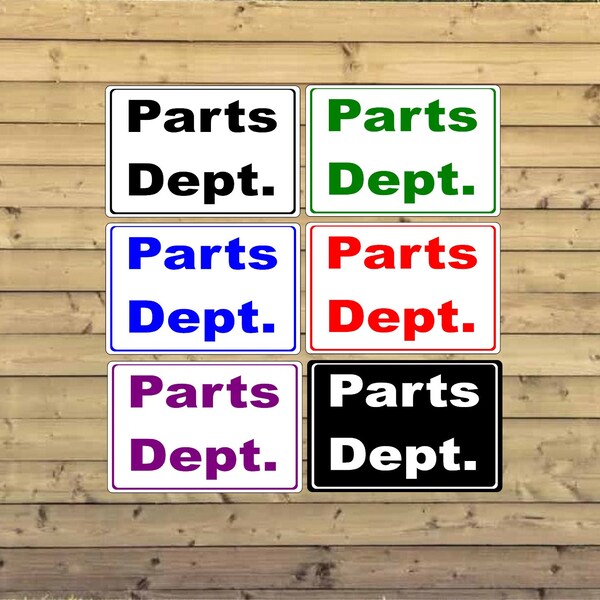Parts Department Sign - Etsy