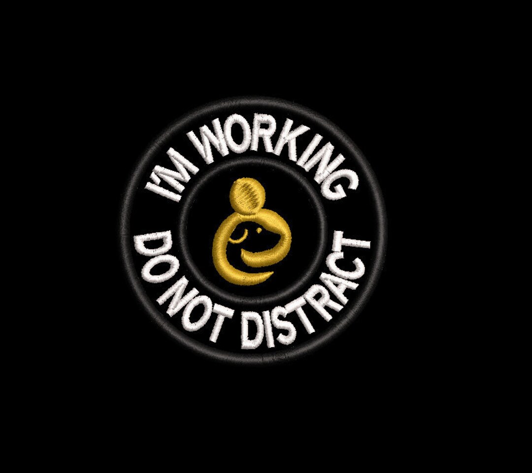 I'M WORKING Do Not Distract Round Embroidered Patch - Etsy Australia