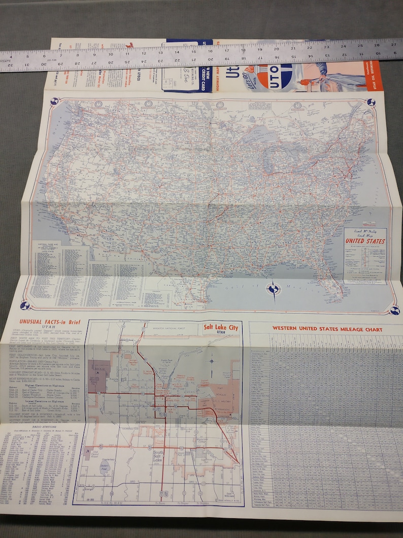Vintage and Rare Utoco Highway Map Utah and Idaho - Etsy