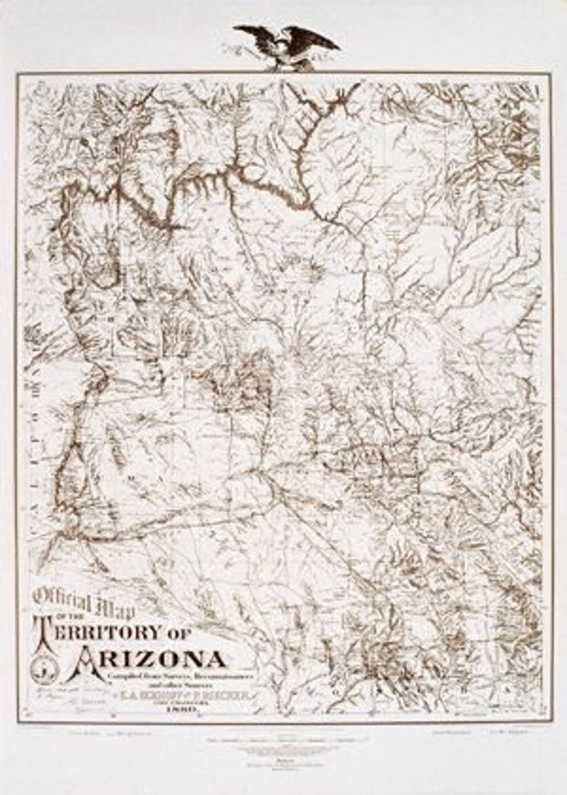1880 Reproduction Map of Arizona Territory (laminated) Map – Wall Map ...