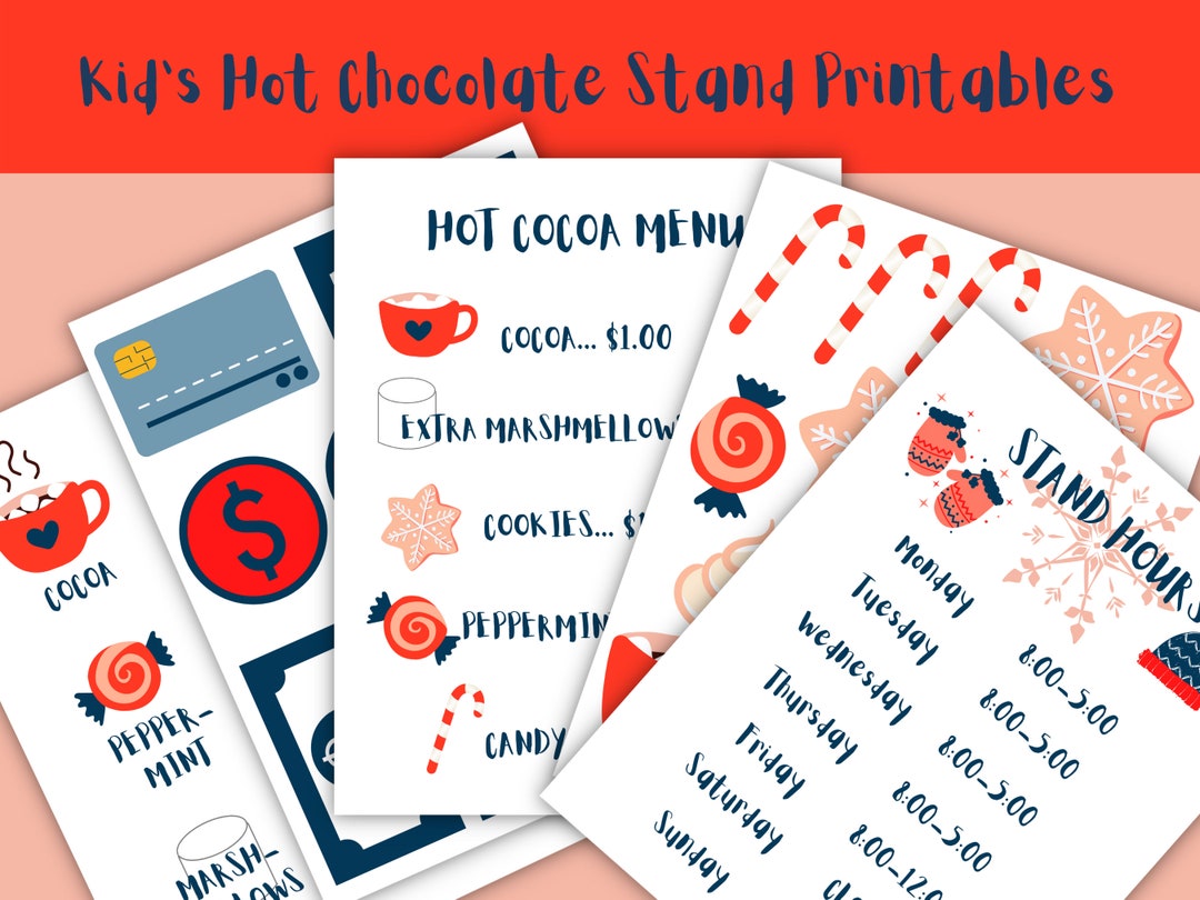 Hot Chocolate Stand Print, Market Pretend Play, Printed Winter Activity ...