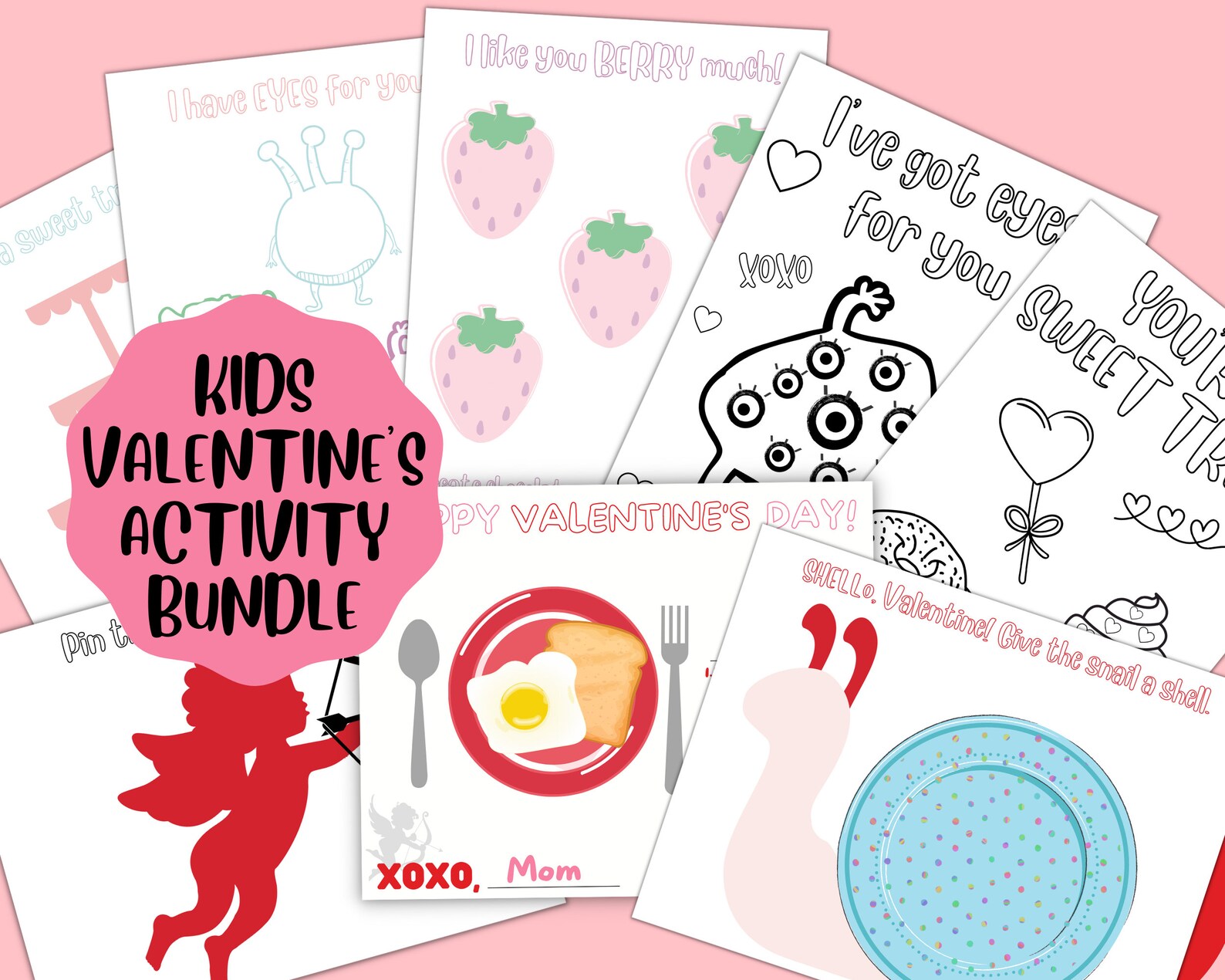 Printable Kids Valentine's Activity Bundle Preschool Activities Toddler ...