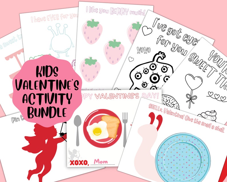 Printable Kids Valentine's Activity Bundle Preschool Activities Toddler ...