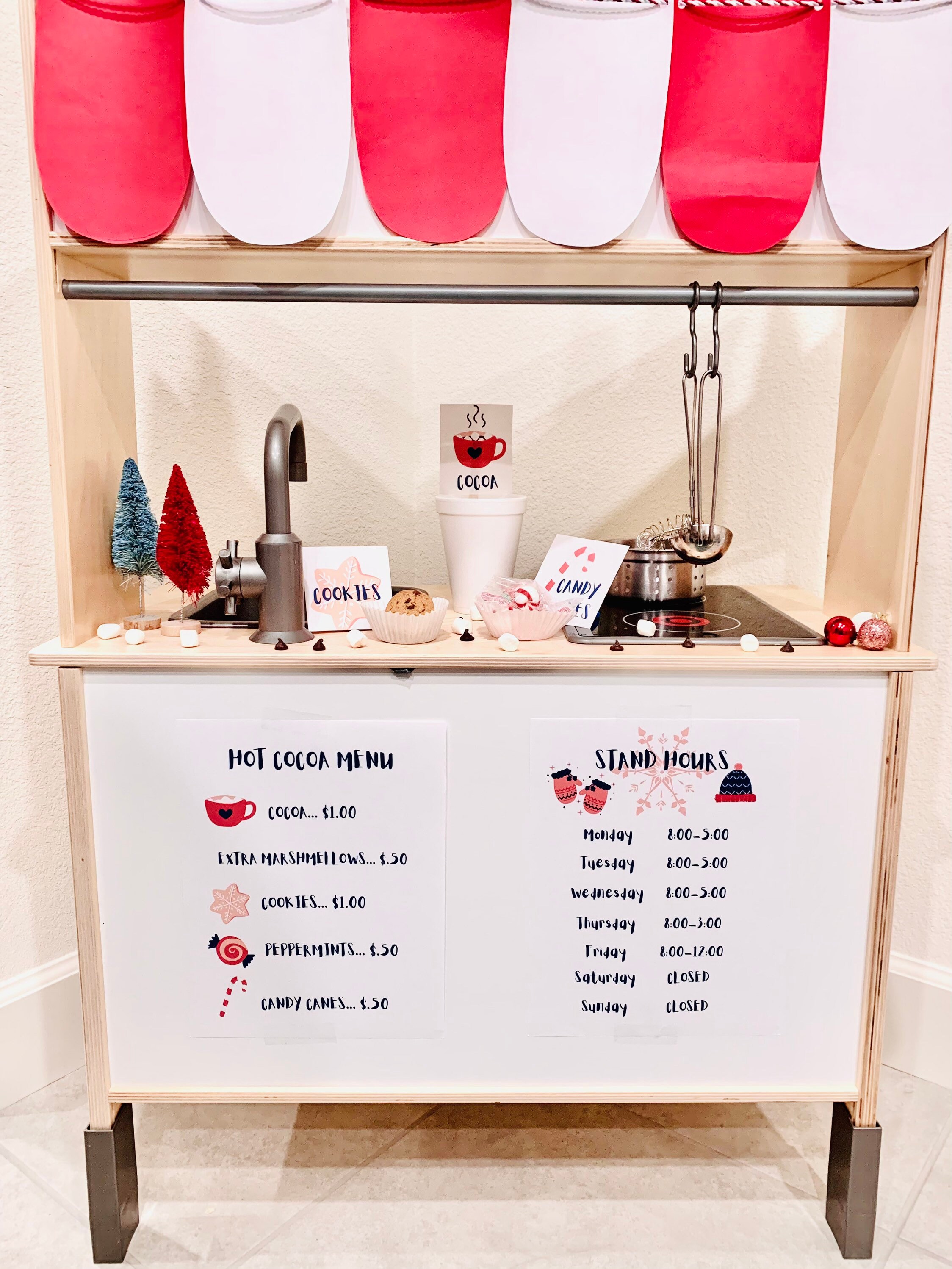 Hot Chocolate Stand Printable, Market Pretend Play, Printed Winter ...