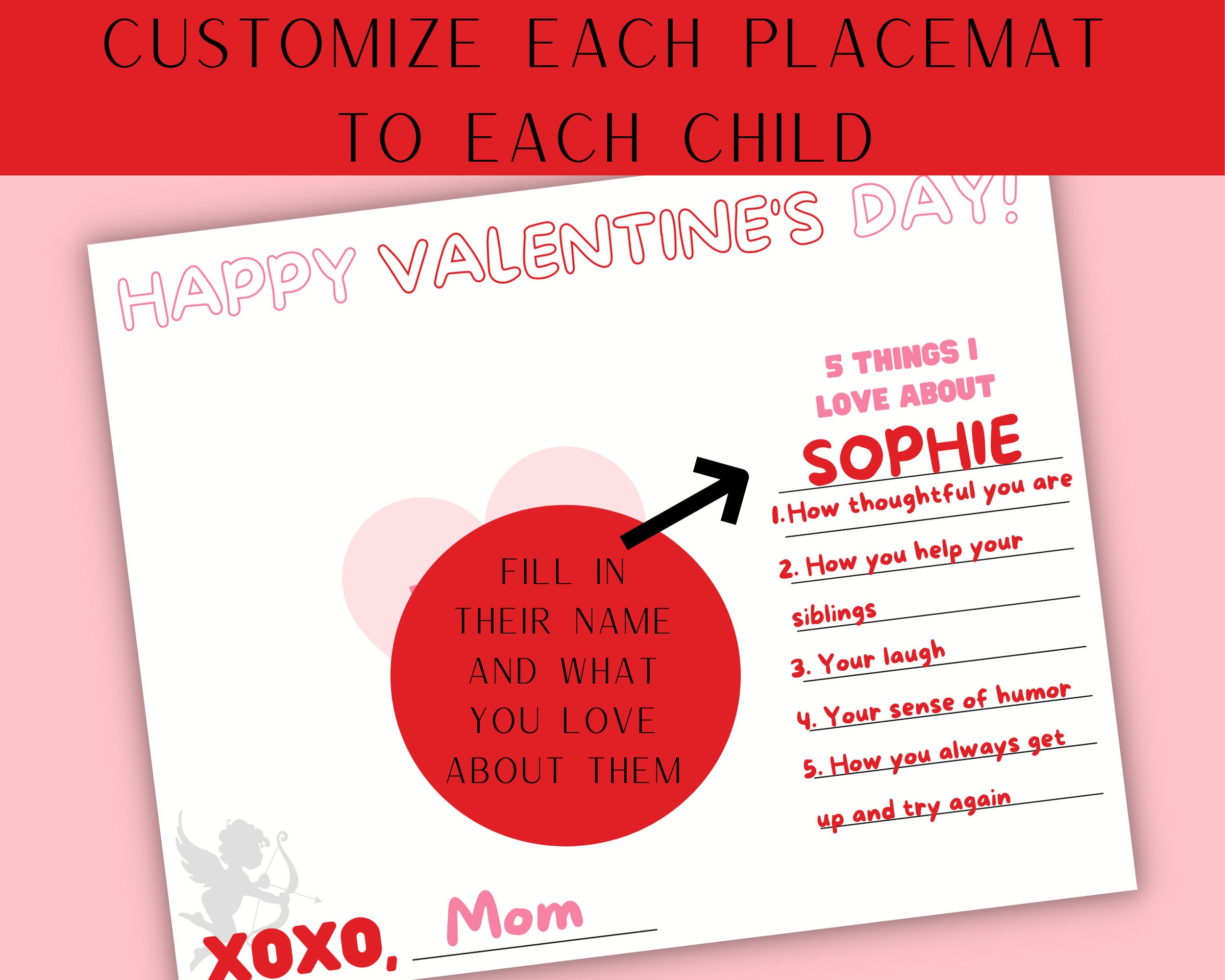 Printable Valentines Day Placemat | Kids Valentine Activity | Kids ...