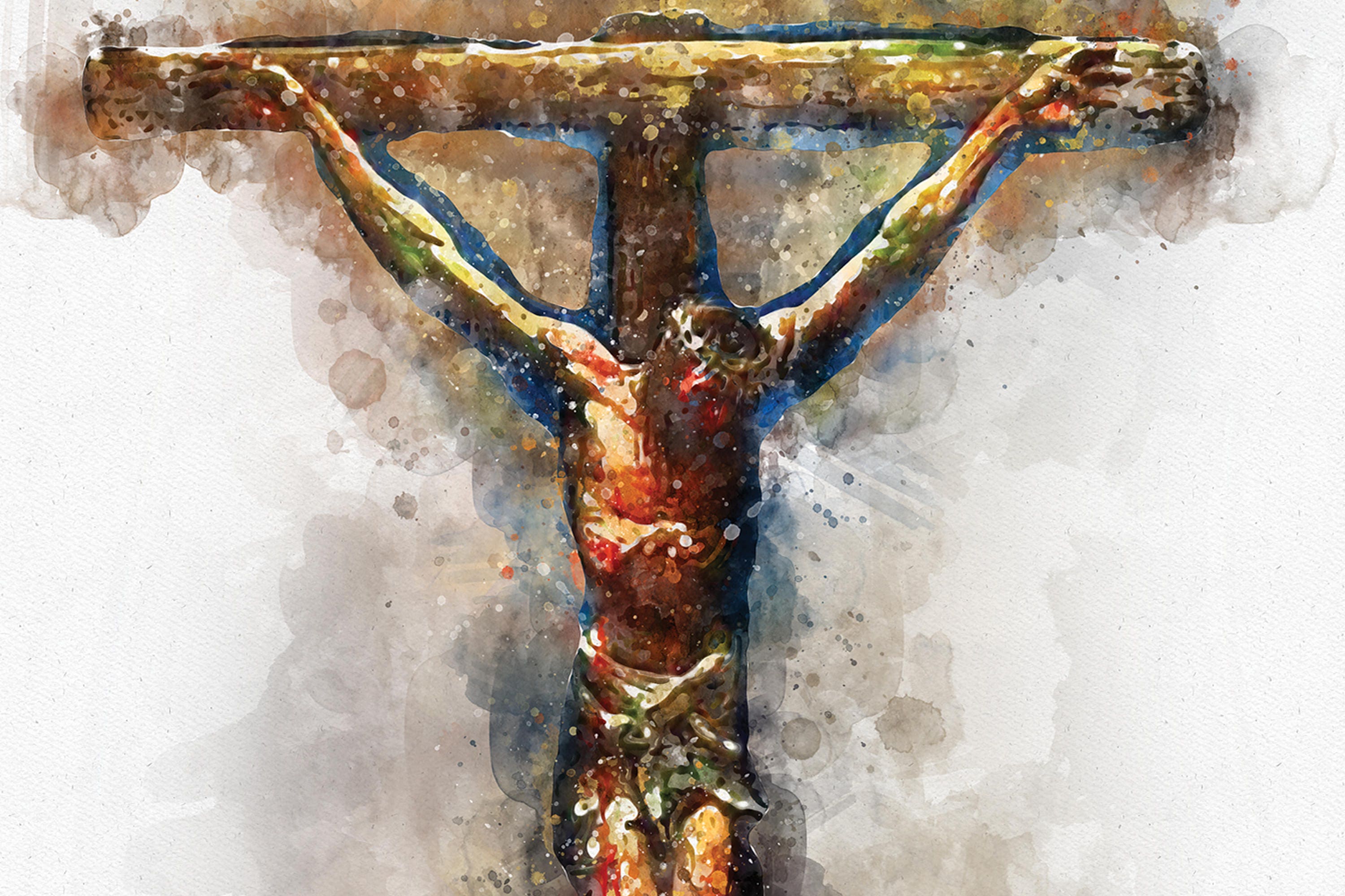 Holy cross Watercolor Canvas print Jesus Holy cross Wall Art | Etsy