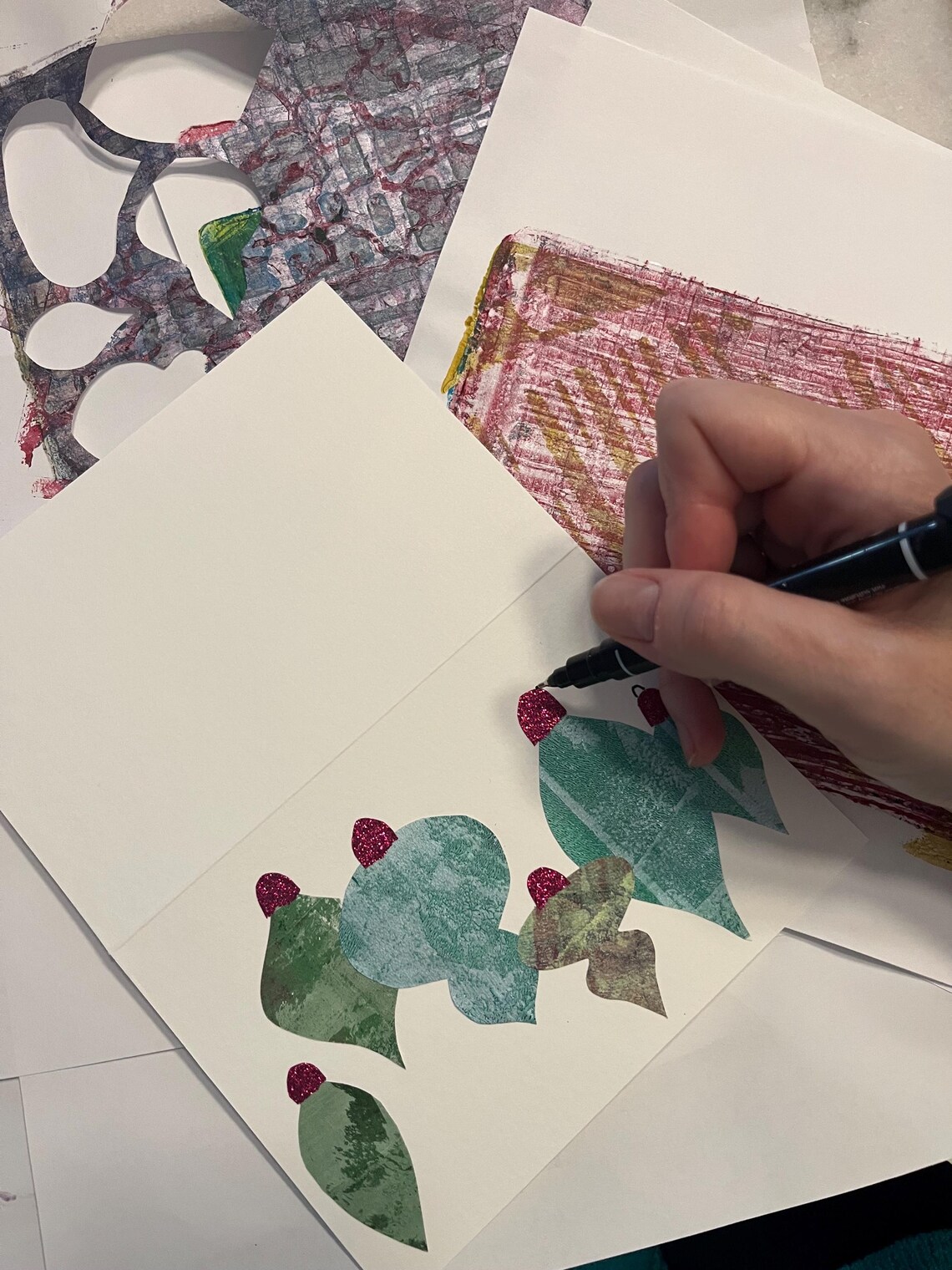 5-pack - Handmade Holiday Cards - Unique, One-of-a-kind, Hand Crafted ...