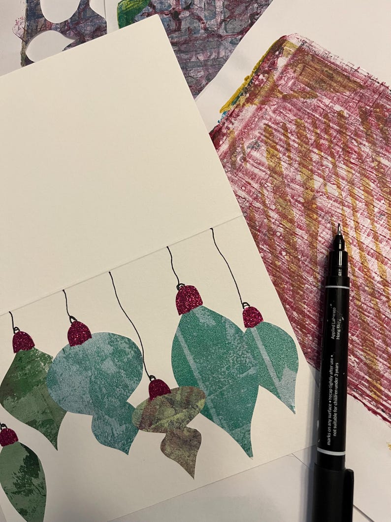 5-pack - Handmade Holiday Cards - Unique, One-of-a-kind, Hand Crafted ...