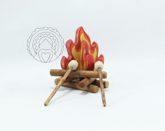 Mini Wooden Campfire Set, Miniature Campfire With Roasted Marshmallows ...