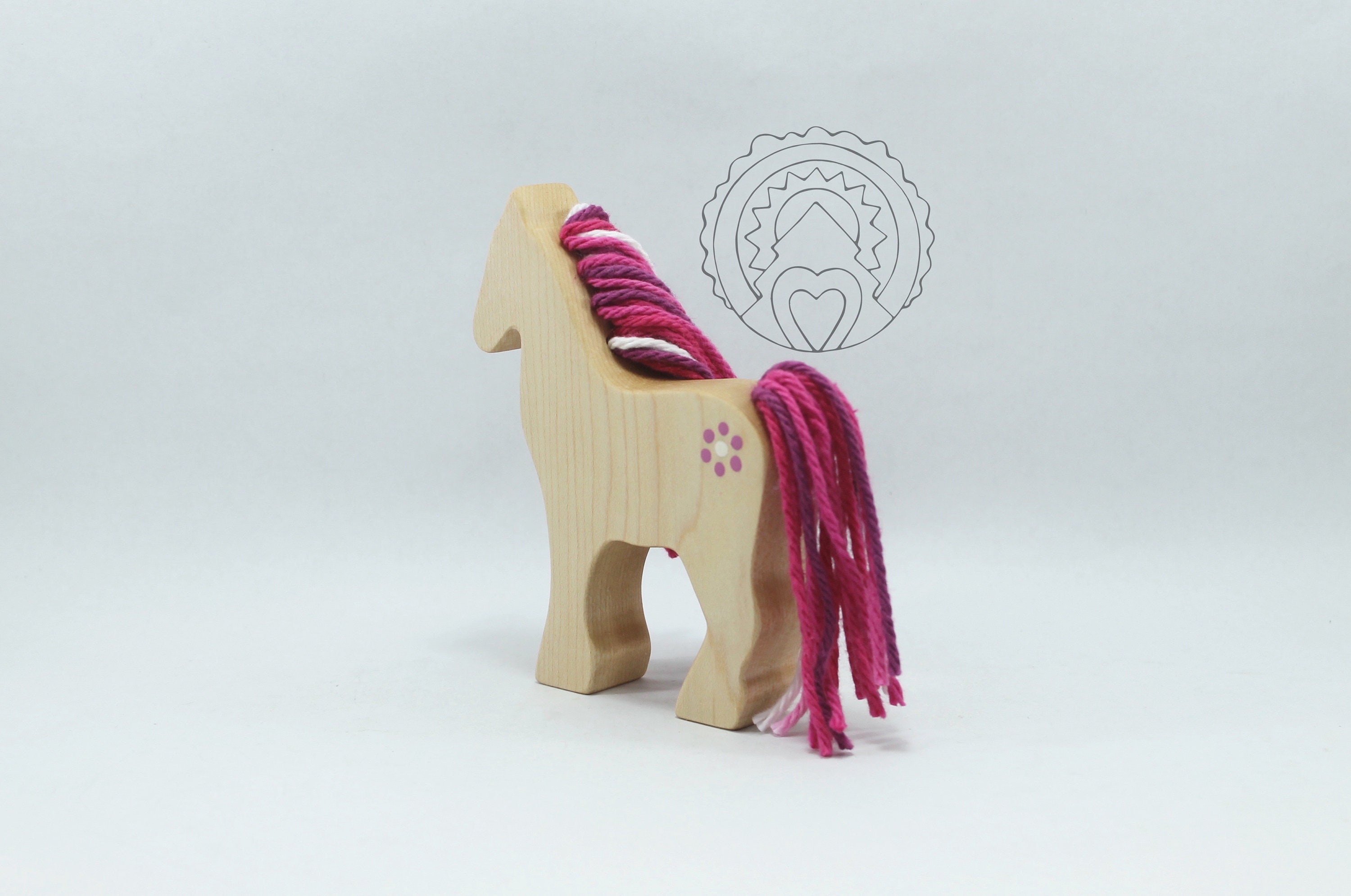 SCARLET WILDFLOWER PONY Wooden Pony Wooden Horse Wooden | Etsy