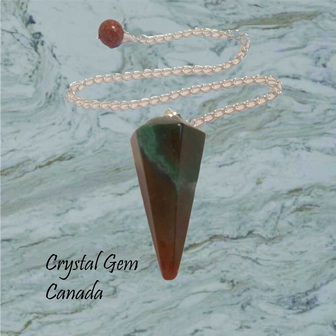 Natural Bloodstone Pendulum. Free Velvet Bag. Natural Gemstone ...