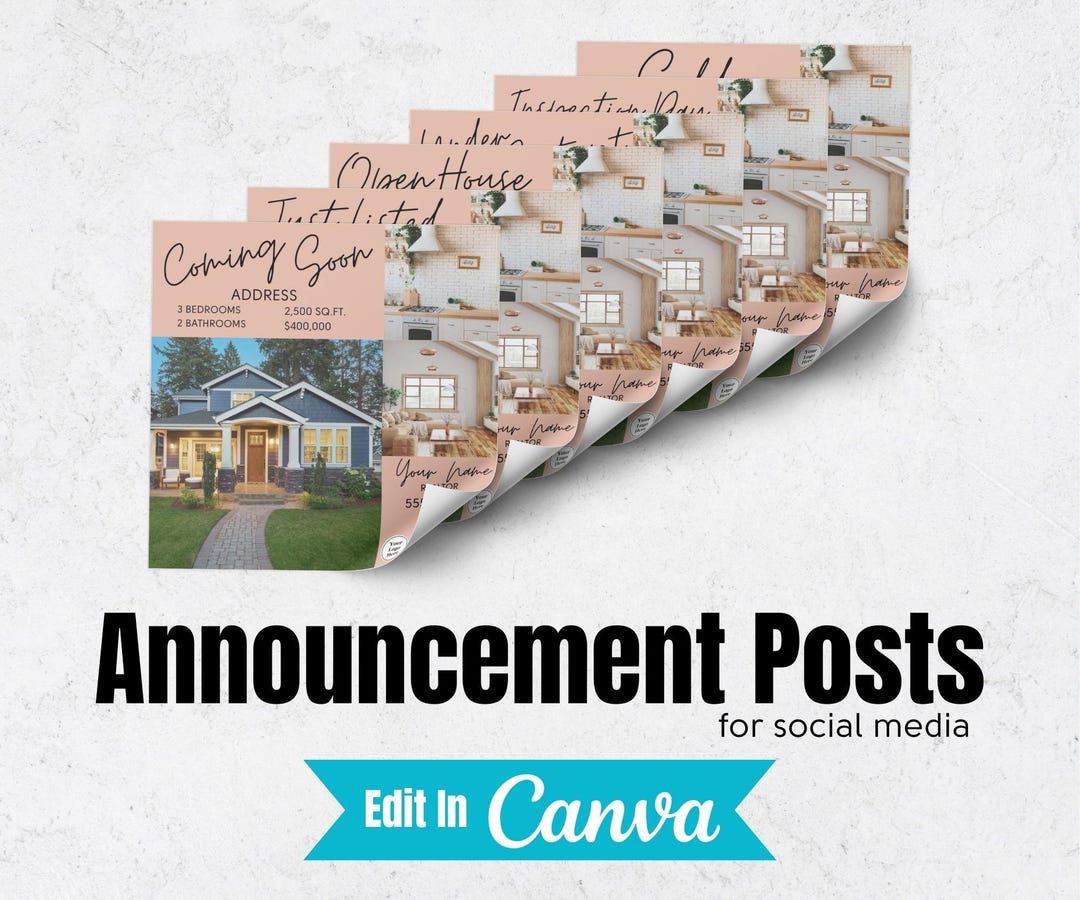 Announcement Posts for Social Media - Etsy