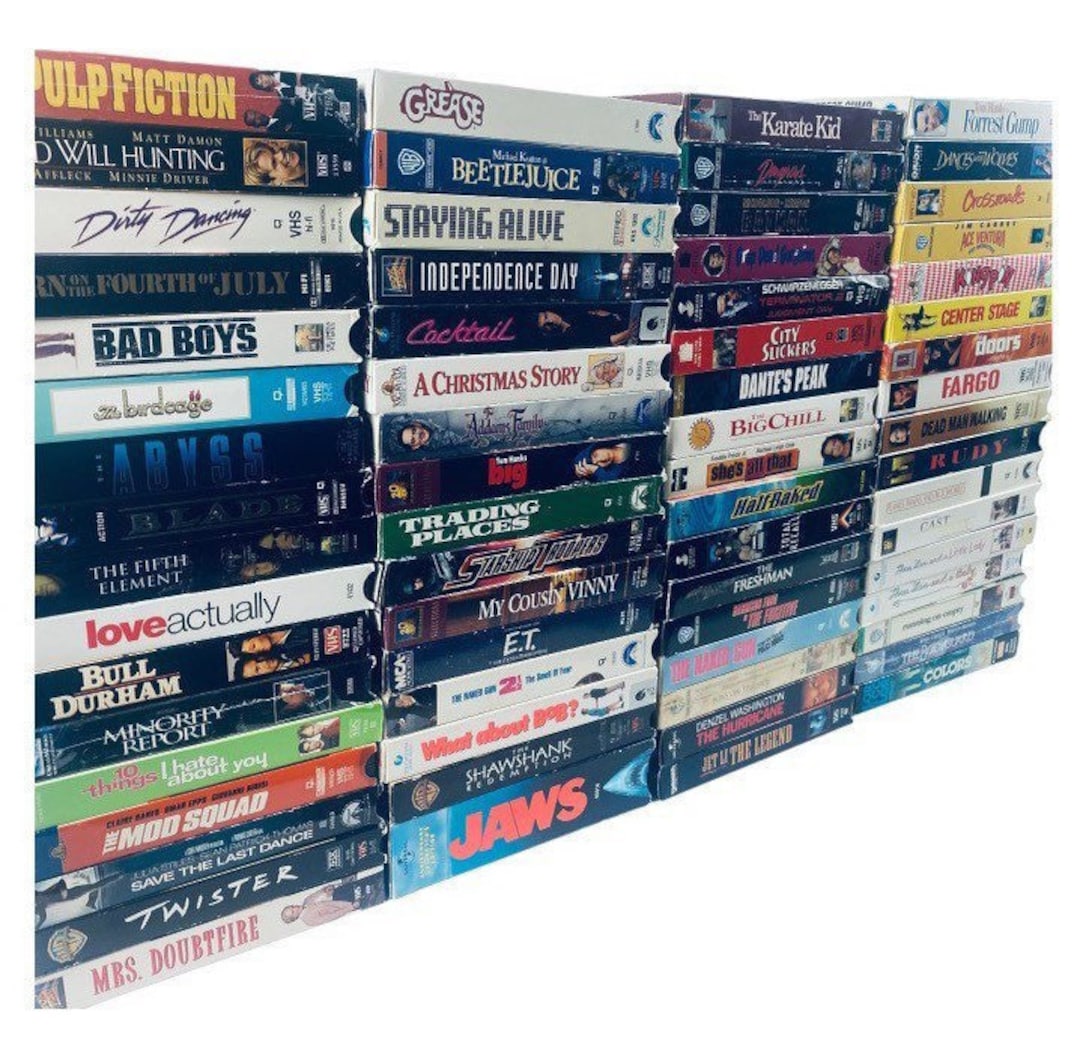 Vintage VHS, 80s 90s Movies, Horror, Comedy, Drama, Jaws, E.T., Karate ...