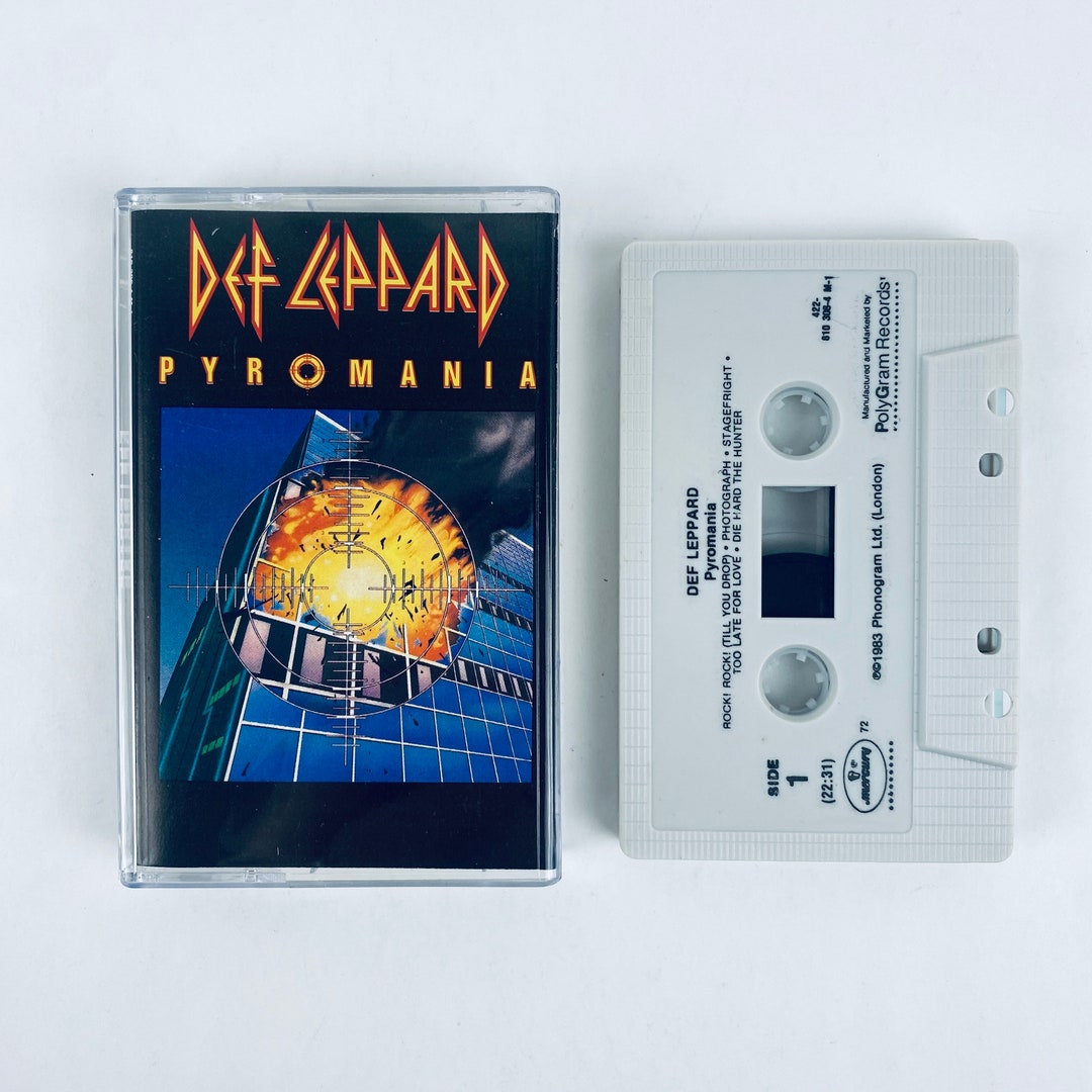 Def Leppard Pyromania Cassette Tape, Vintage 80s Glam Metal Hard Rock ...