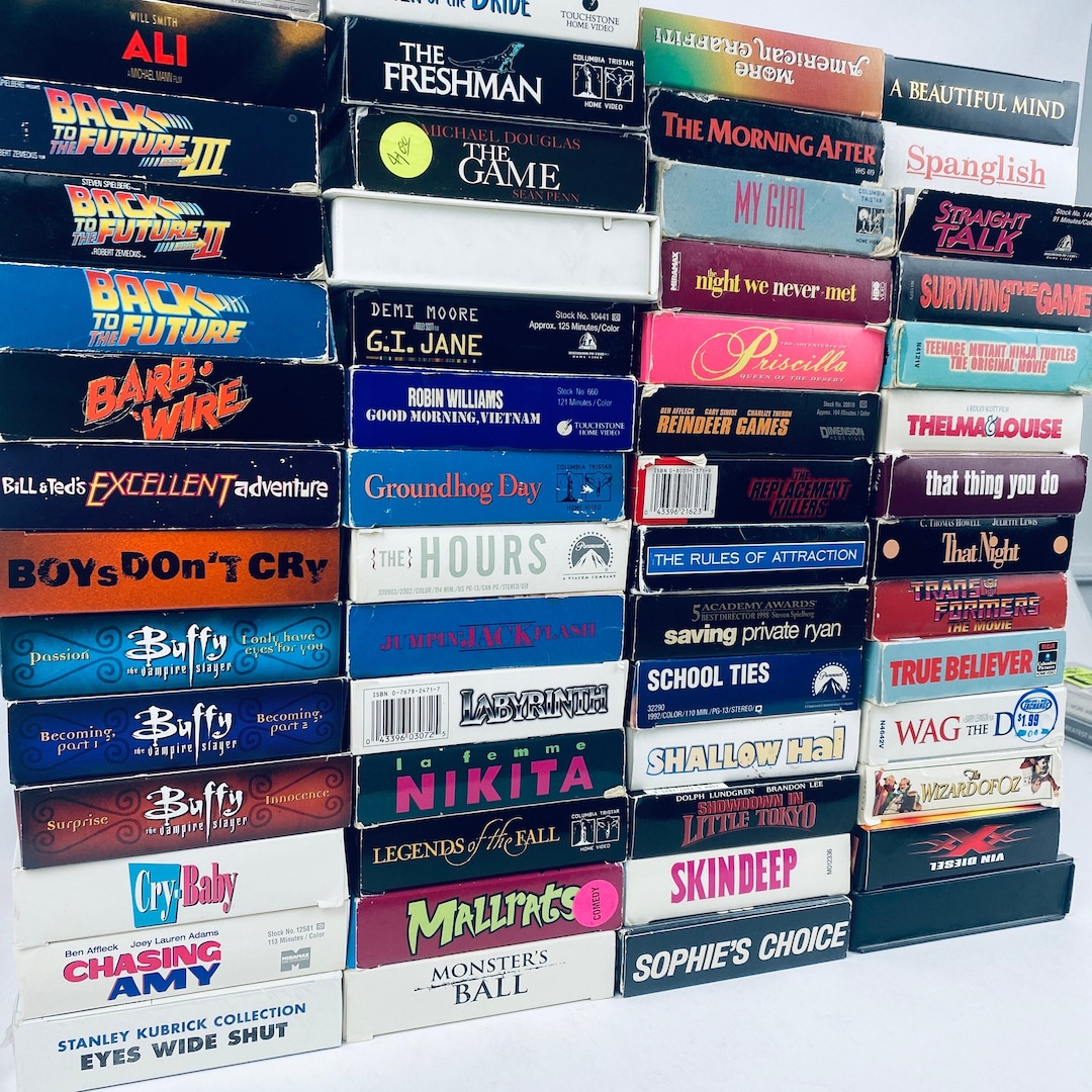 80s 90s VHS Movies: Mallrats, Back to the Future, Labyrinth, Cry Baby ...