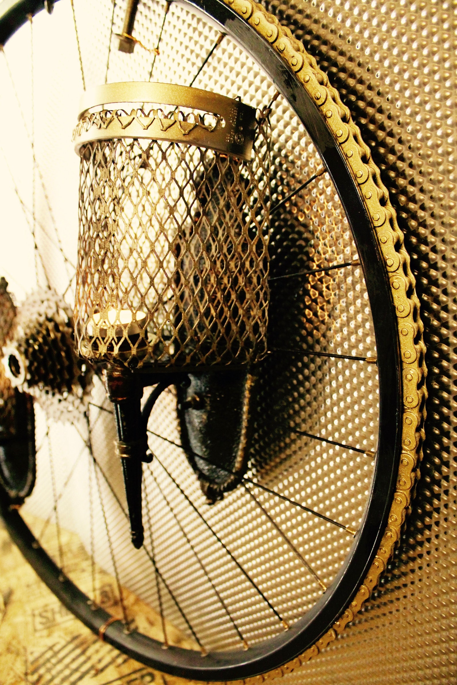 Black&gold Bike Wheel (wall Candle Holder) - Etsy
