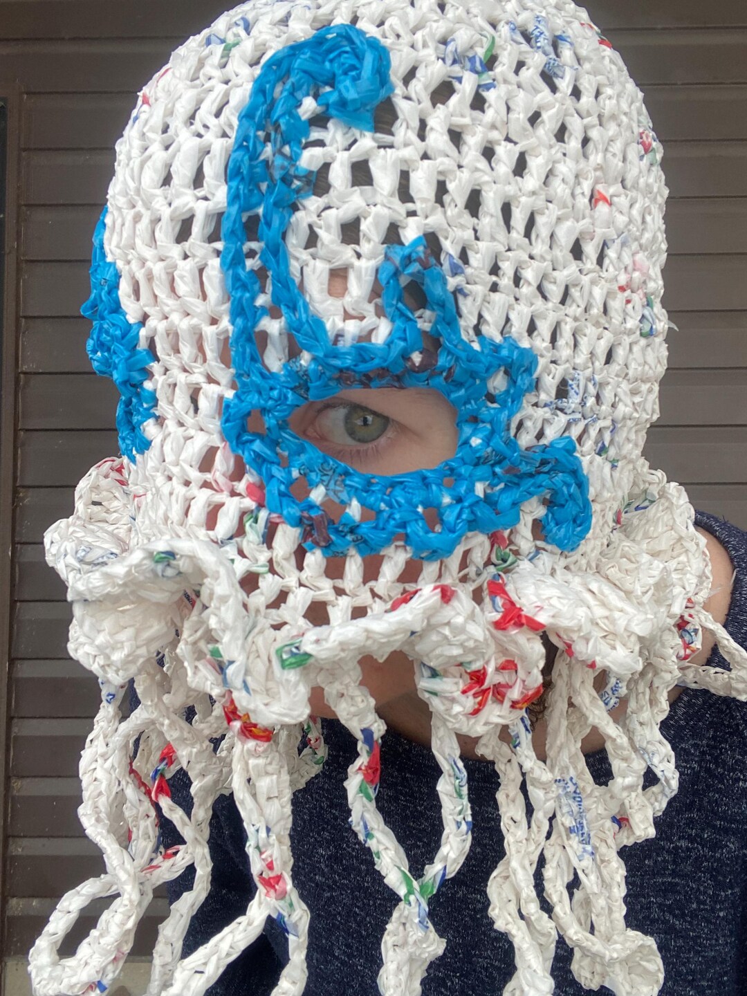 Crochet Octopus Squid Mask Handmade Recycled Upcycled - Etsy
