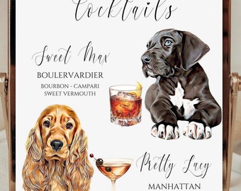 3 Pet Signature Drink Sign, Pet Signature Cocktail Sign, Cat Signature ...