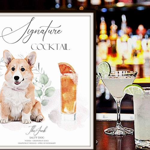Dog Signature Drink Sign Pet Signature Cocktail Sign - Etsy