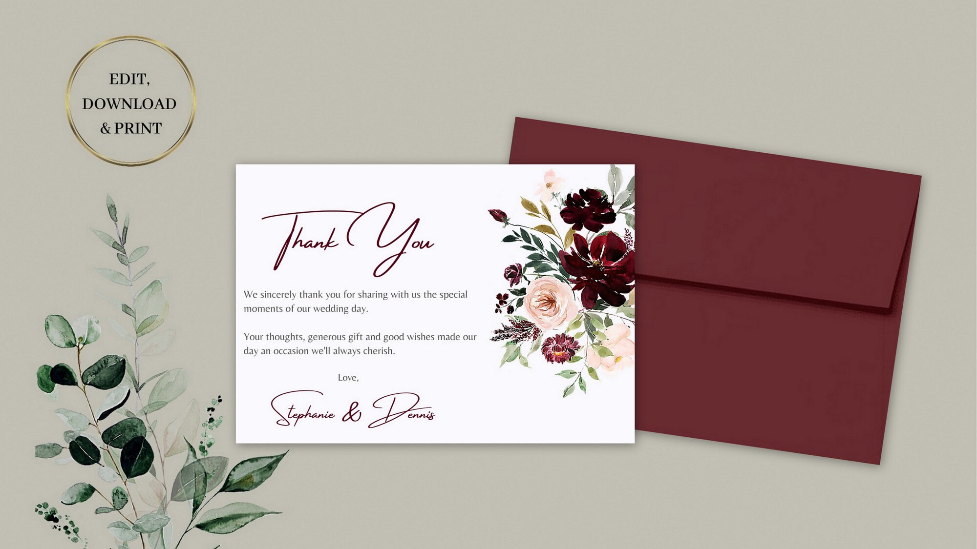 EDITABLE Marsala Burgundy Wedding Invitation Suite Marsala - Etsy