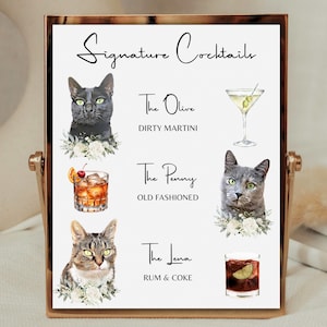 Cat Signature Drink Sign, Dog Signature Drink, Cat Signature Cocktails, Cat Signature Cocktail ...