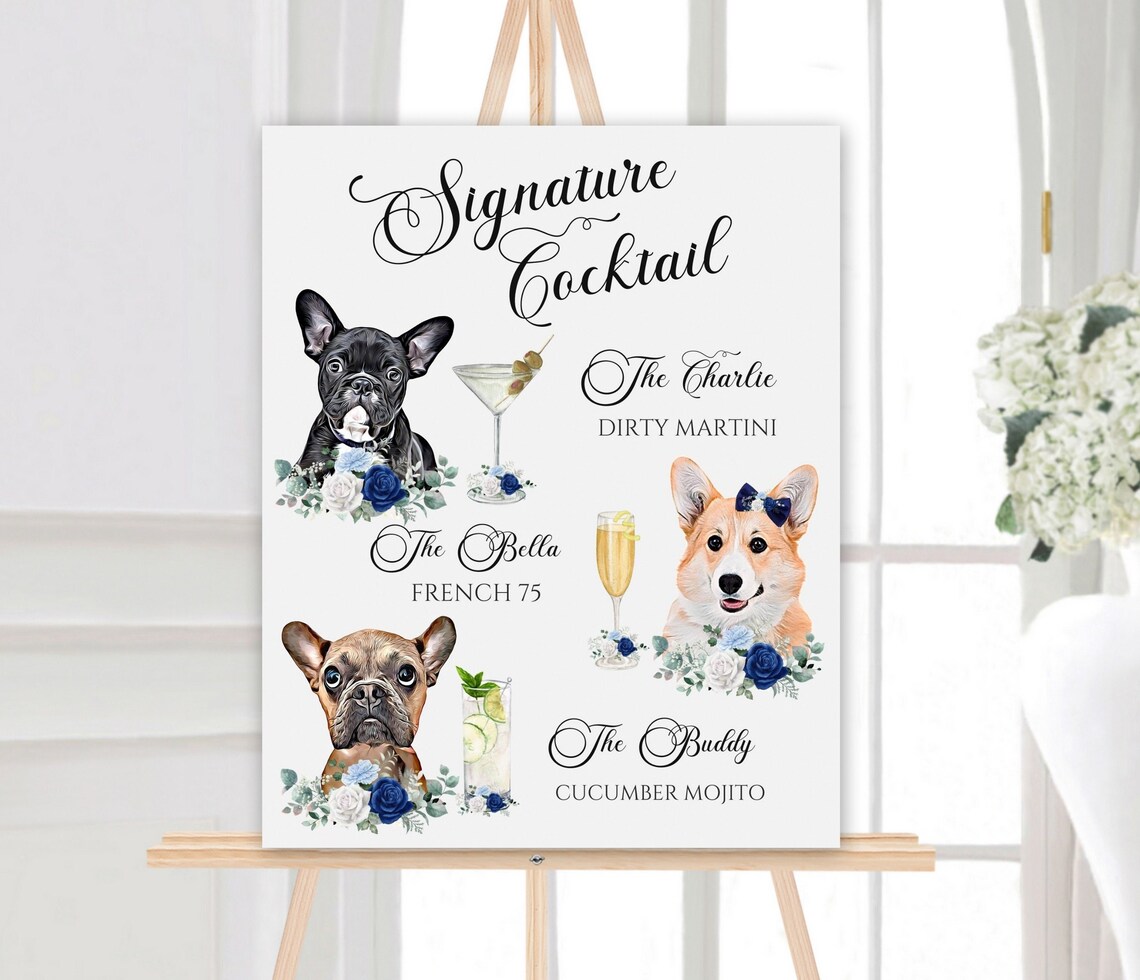 Signature Drink Sign Dogs Signature Drink Sign Dog Signature - Etsy
