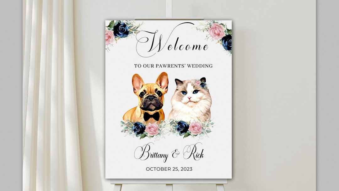 Pet Welcome Sign Wedding, Pet Welcome Sign With Photo, Pet Welcome Sign ...