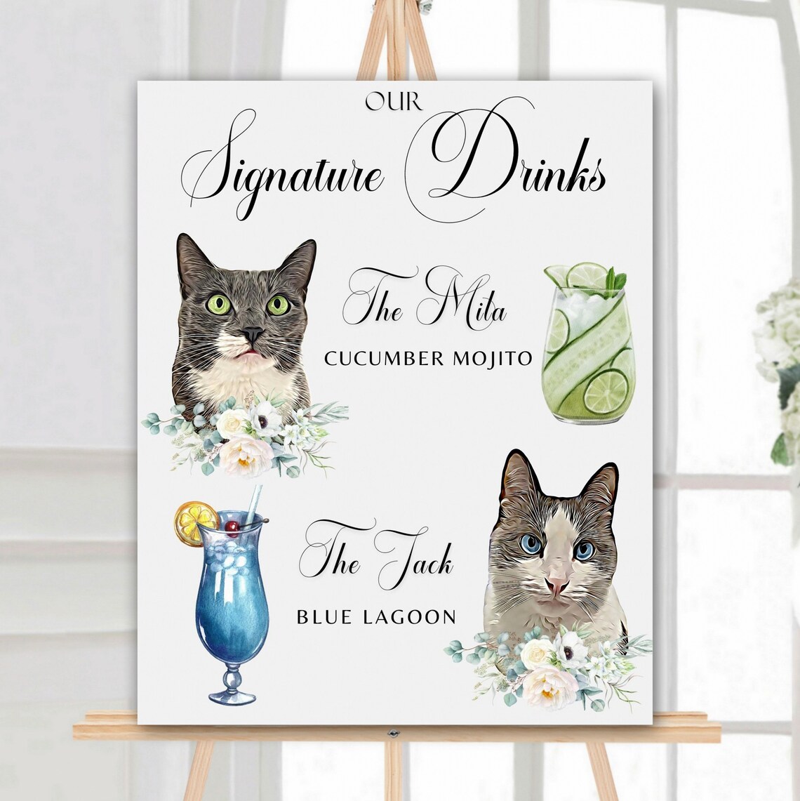 Cat Signature Drink Sign Cat Signature Drink Cat Signature - Etsy