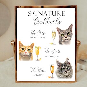 Pet Signature Drink Sign, Pet Signature Cocktail Sign, Cat Signature ...