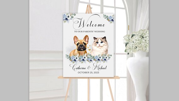 Pet Welcome Sign Wedding, Pet Welcome Sign with Photo, Pet Welcome Sign ...
