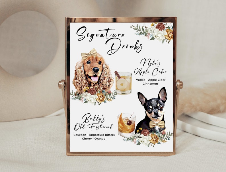 Signature Drink Sign Dog Signature Drink Sign Dogs Signature - Etsy