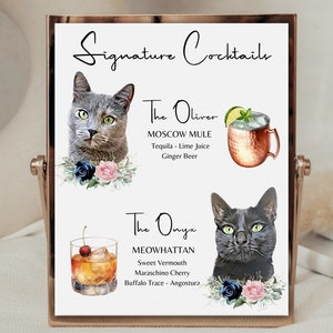 Cat Signature Drink Sign, Dog Signature Drink, Cat Signature Cocktails ...